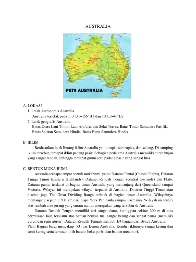 Kondisi Alam Negara-Negara Di Dunia Negara Australia Dan Mesir 1627959719 | PDF