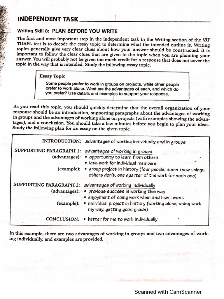 Independent Writing For Toefl Test | PDF