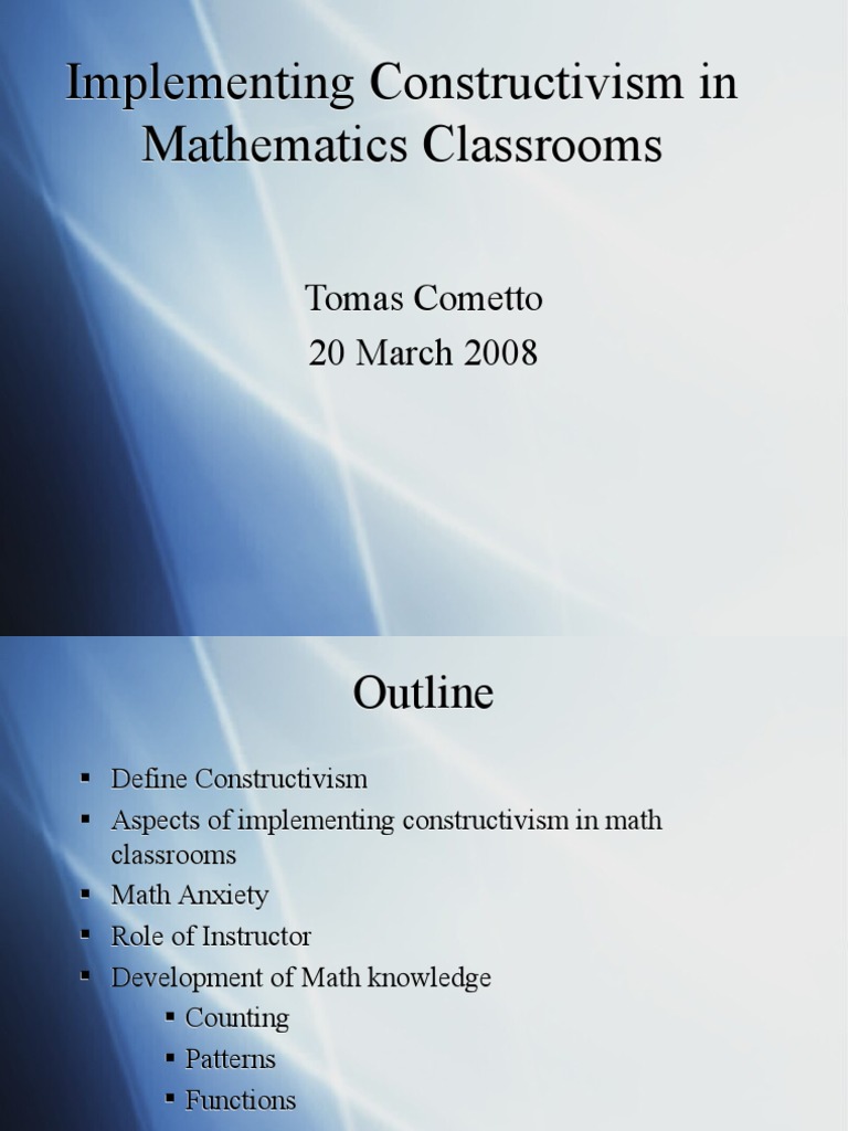 Constructiv It Theory in Teaching Mathematics in The Primary Grade ...