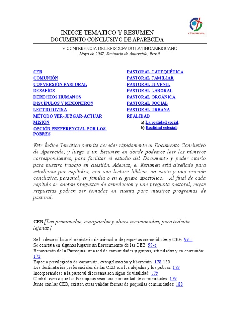 APARECIDA RESUMEN GUIA INDICE TEMATICO