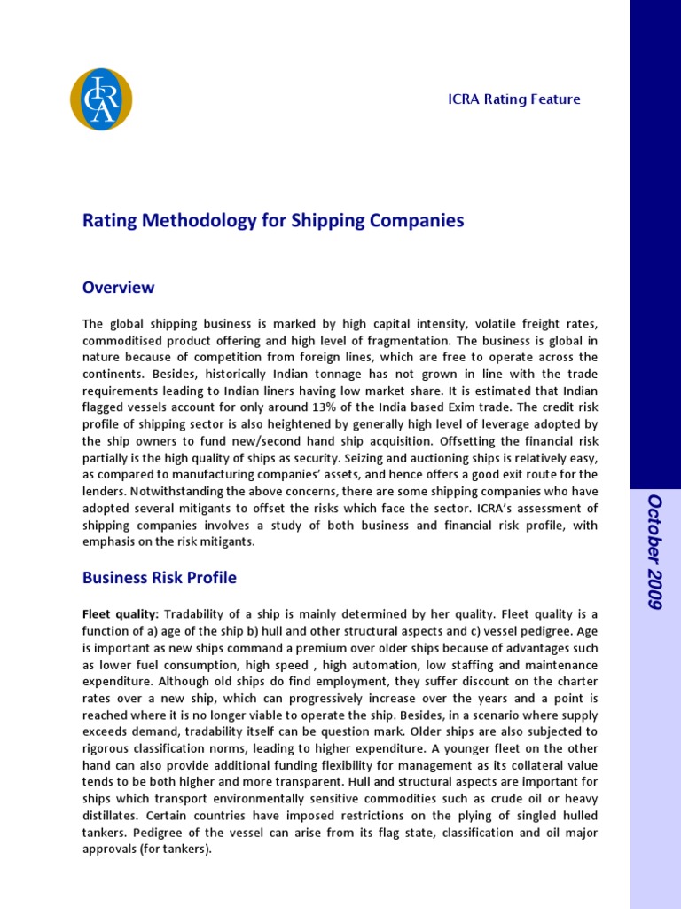 Rating Methodology For Shipping Companies | PDF | Debt | Market Liquidity