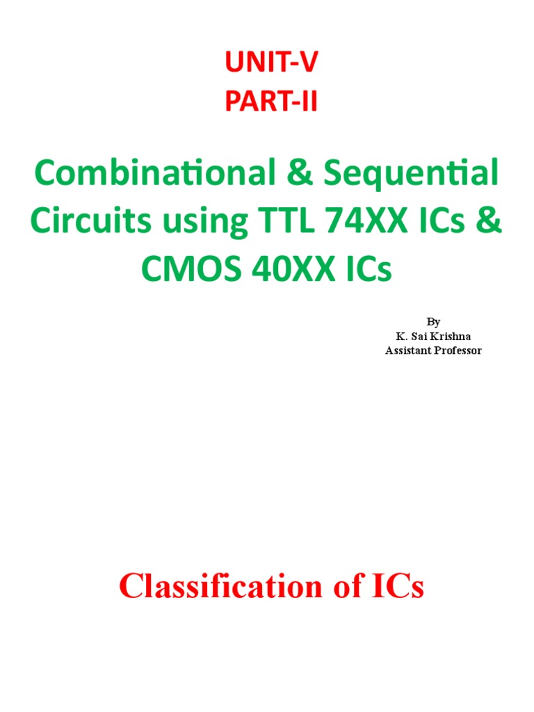 UNIT V Digital Integrated Circuits Introduction Part II | PDF | Logic Gate | Electronic Circuits