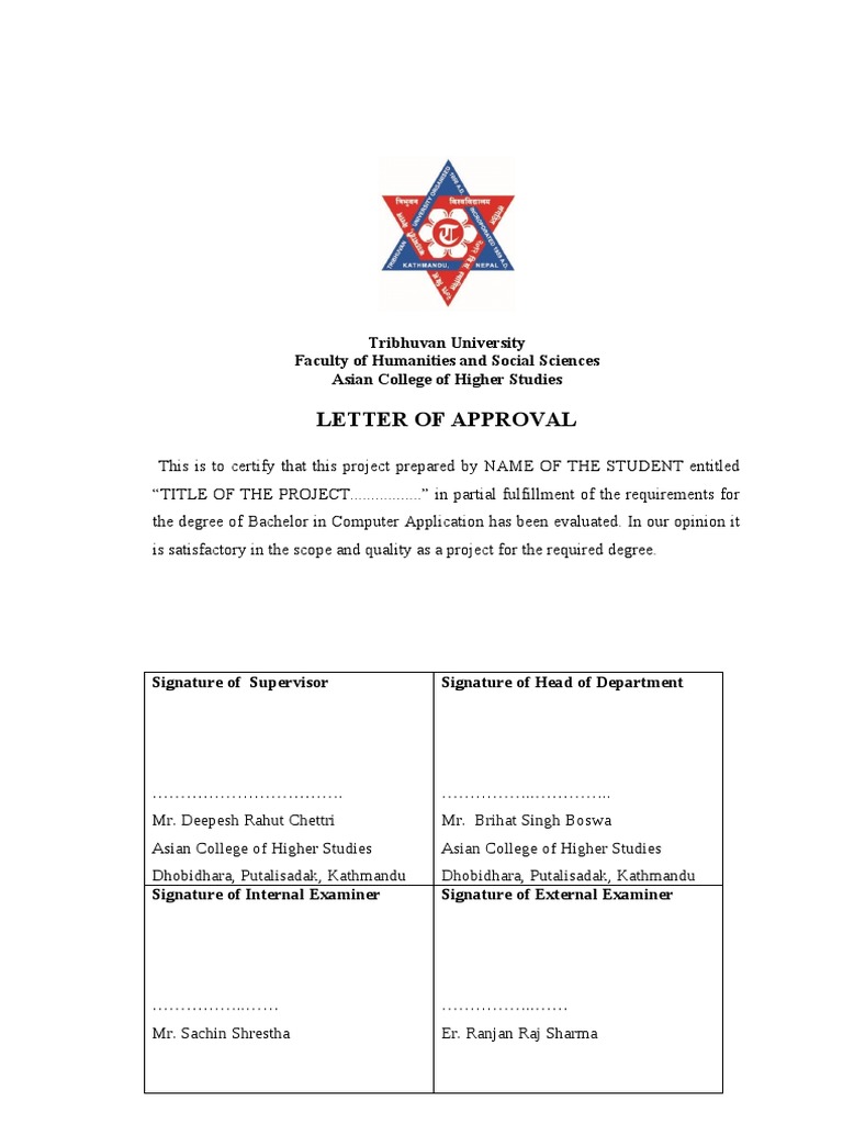 Letter of Approval Format | PDF