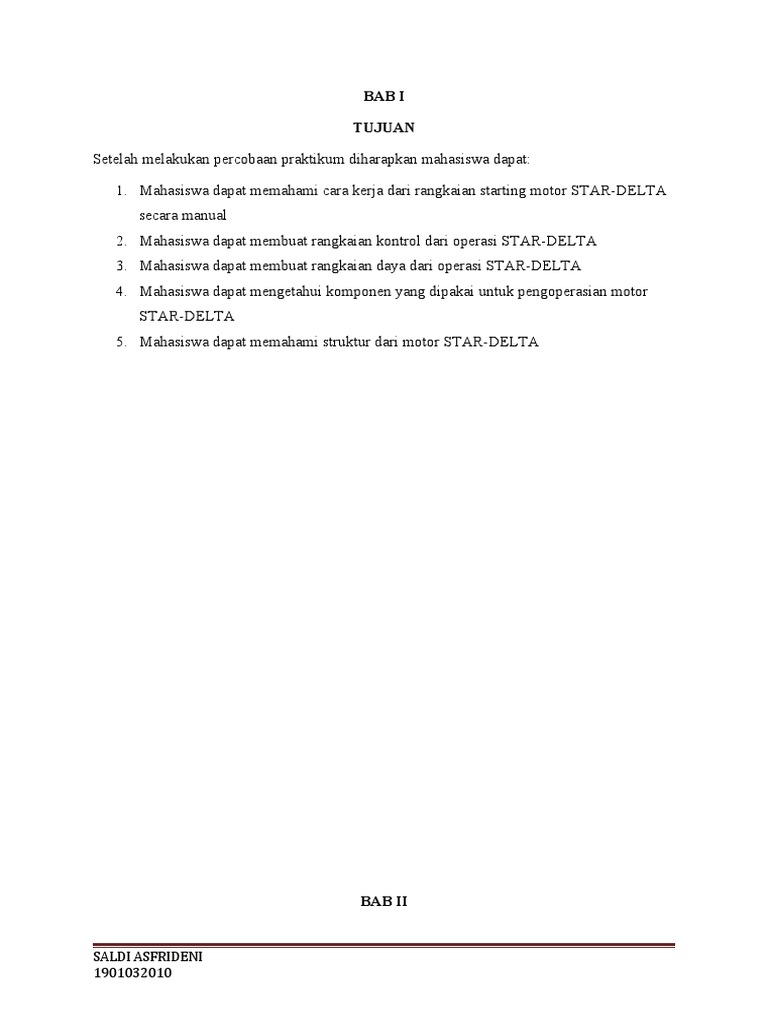 Laporan Star Delta Manual | PDF