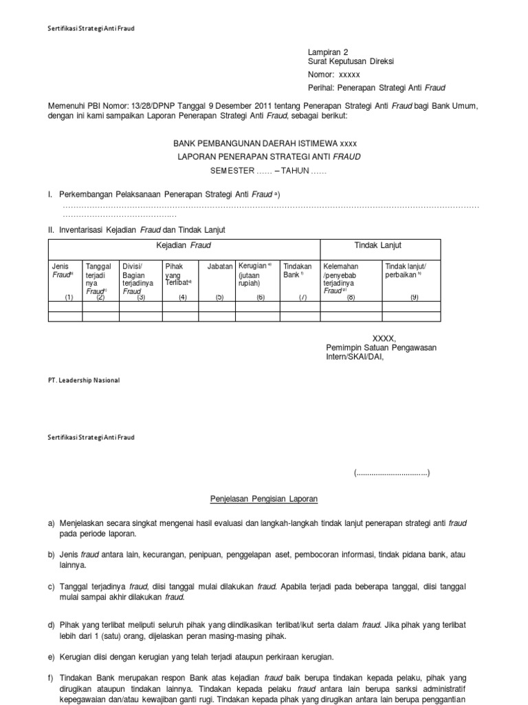 Lampiran Pedoman Anti Fraud | PDF