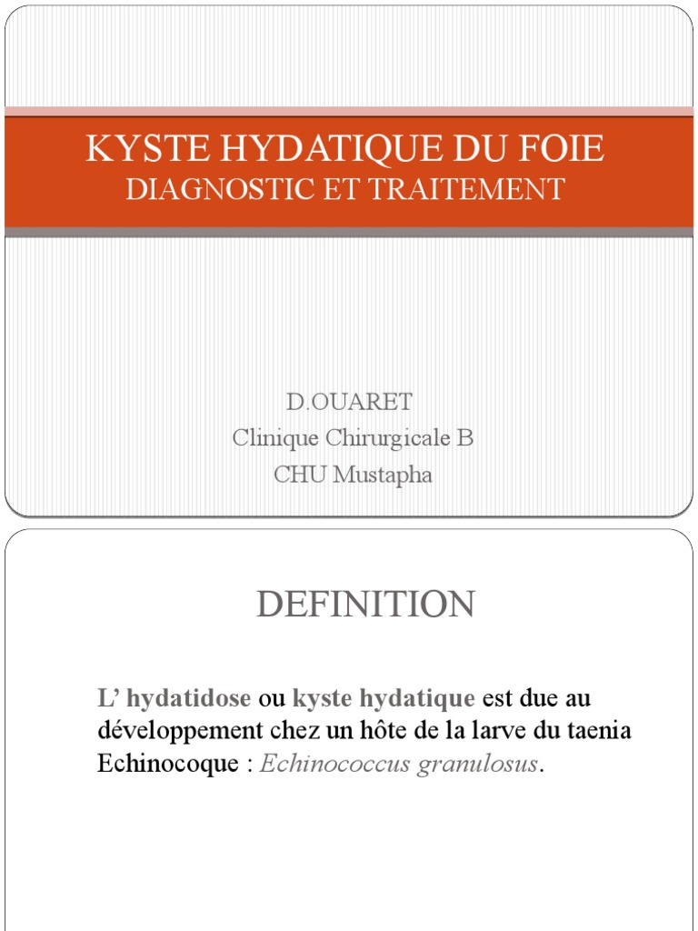 Kyste hydatique du foie : diagnostic et traitement | PDF | Médecine ...