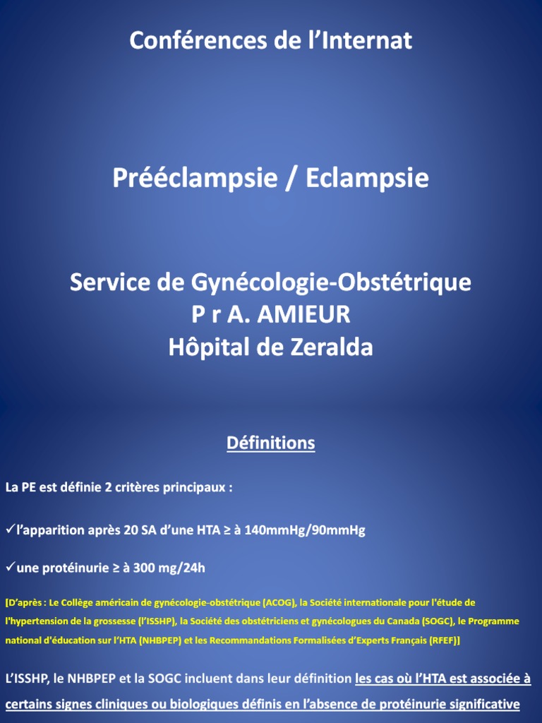Preeclampsie Eclampsie | PDF | Placenta | Hypertension artérielle