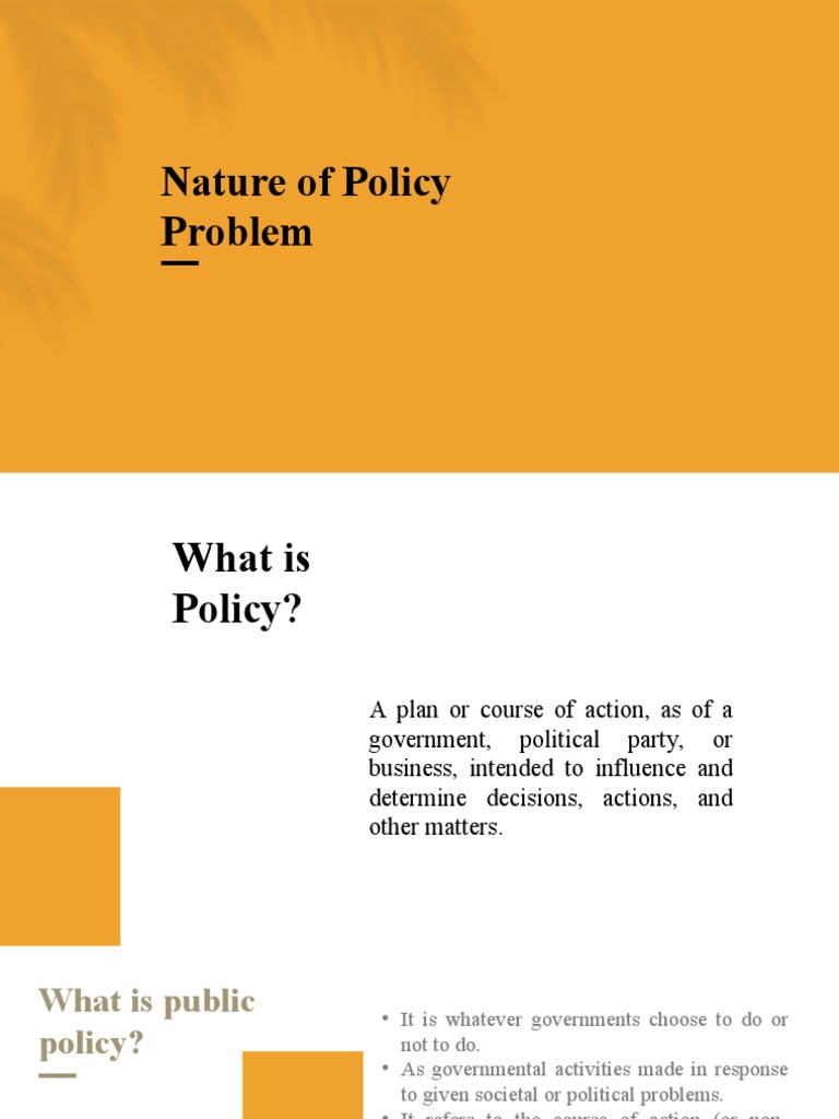 Nature of Policy Problem | PDF | Policy | Policy Analysis