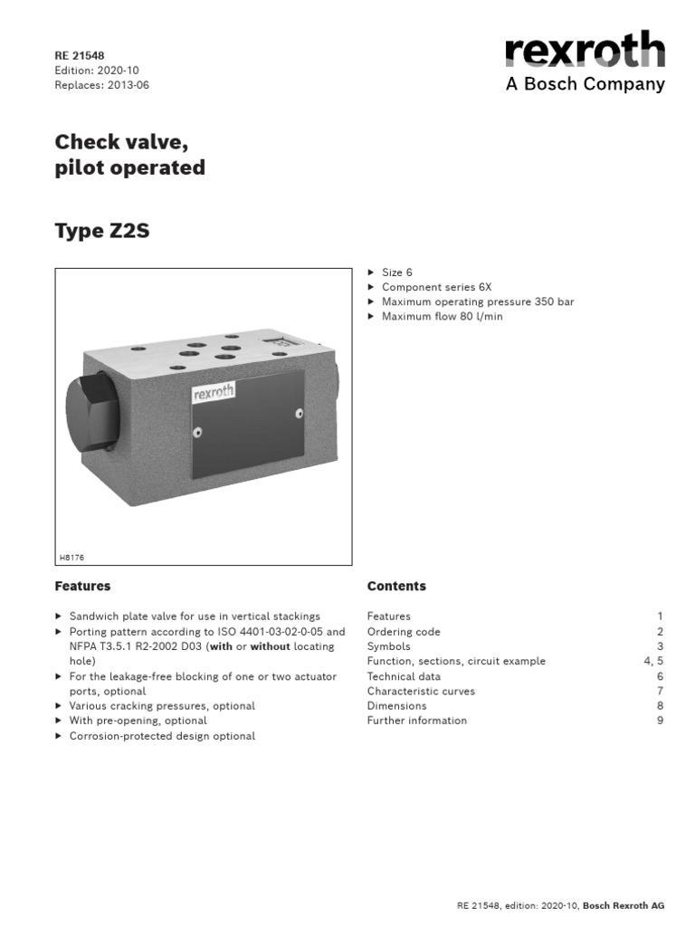 Check Valve Pilot Operated | PDF | Valve | Screw