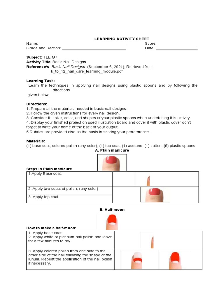 Basic Nail Designs | PDF | Nail (Anatomy)
