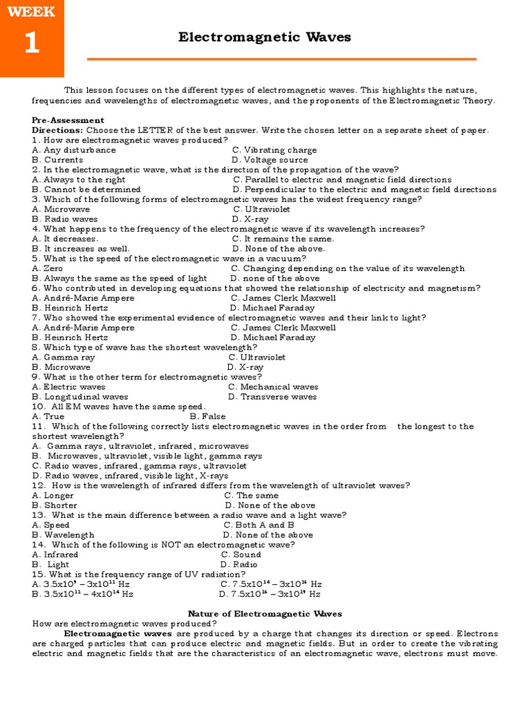 Module 1 | PDF | Electromagnetic Radiation | Electromagnetic Spectrum