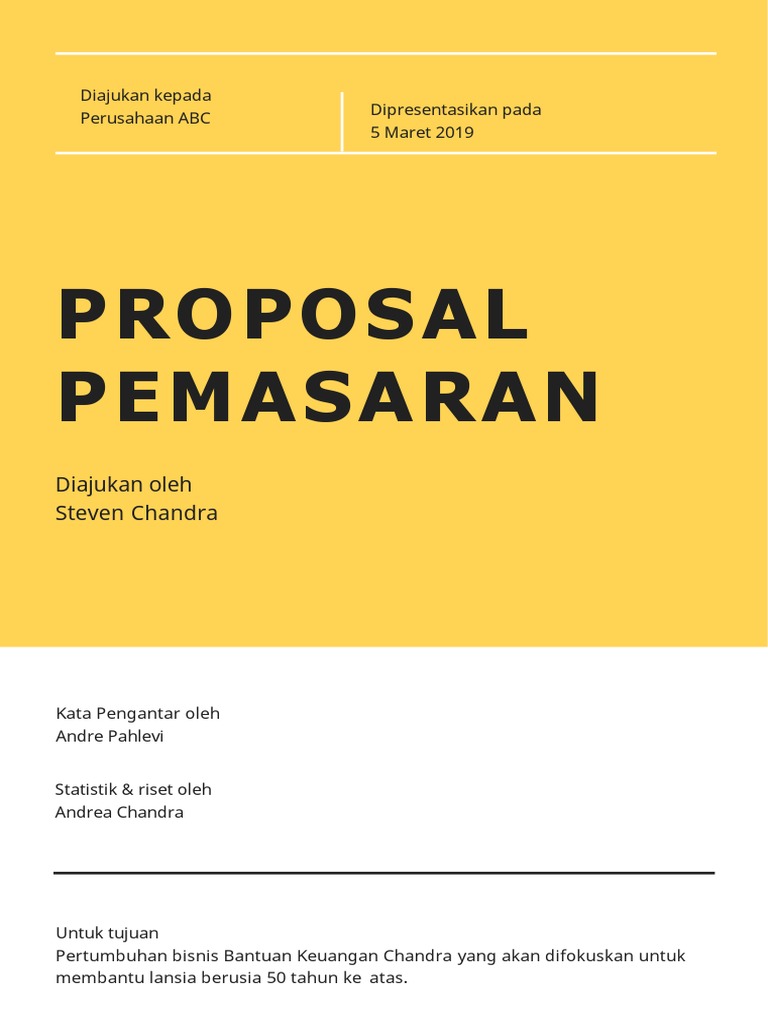 Proposal Pemasaran Modern Kuning & Putih-Dikonversi | PDF