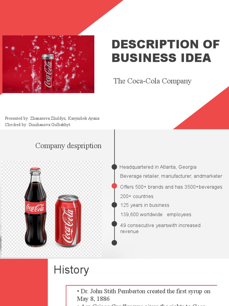 Description of Business Idea: The Coca-Cola Company | Download Free PDF ...