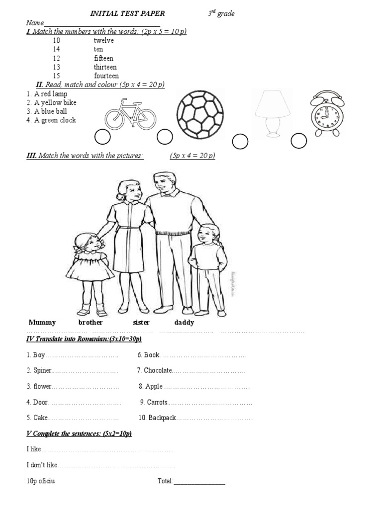 Initial Test 3rd Form l1 | PDF