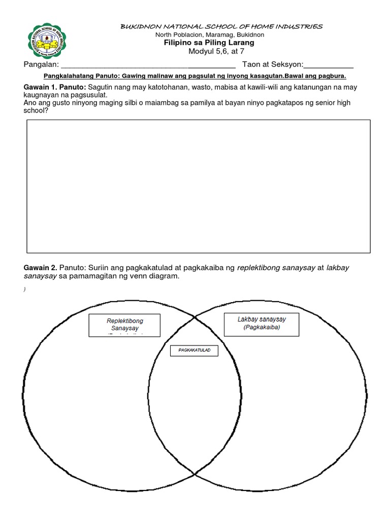 Activity Sheet MODULE 56 at 7 | PDF