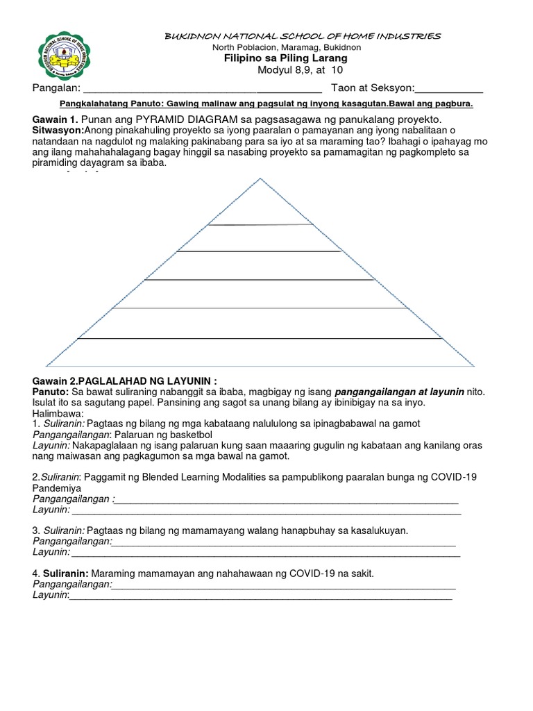 Activity Sheet MODULE 89 at 10 | PDF