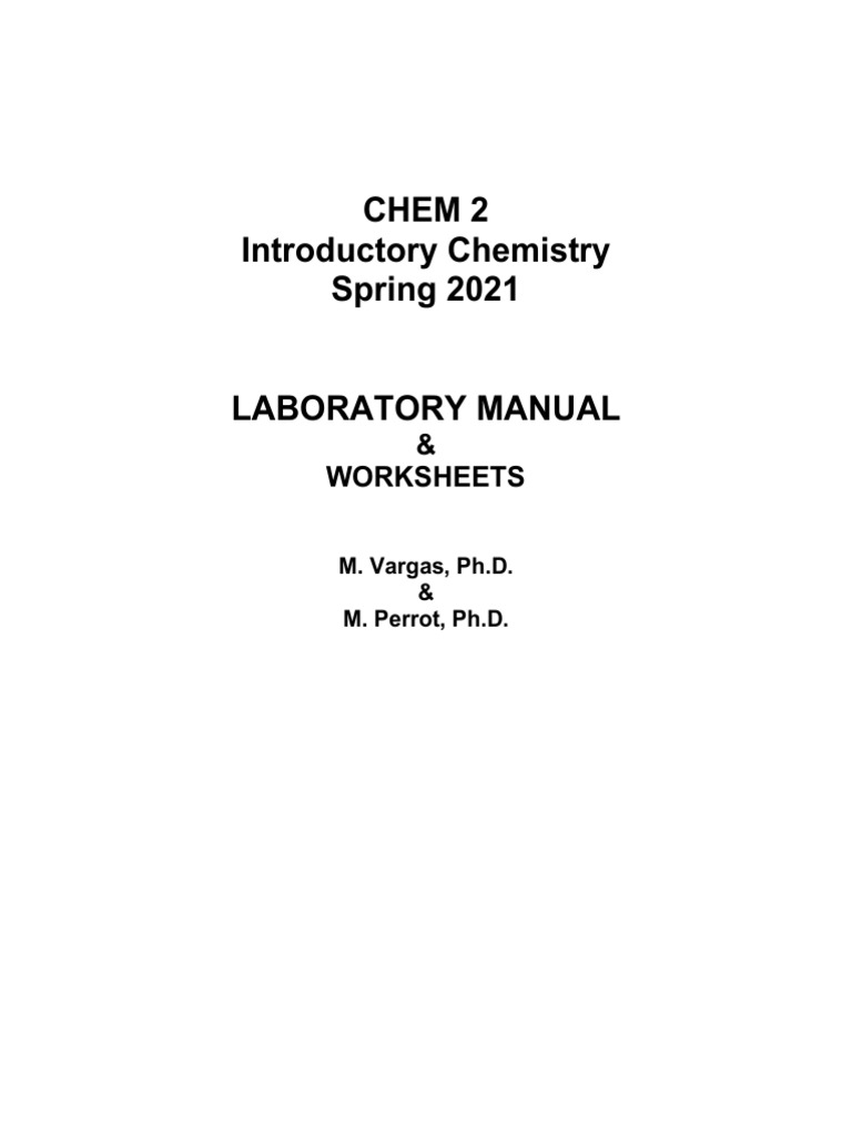 Chem Lab Manual | PDF | Ion | Density