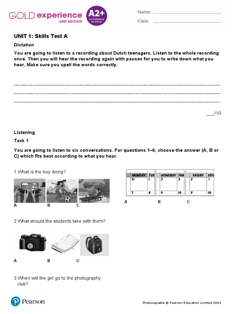 UNIT 1: Skills Test A | PDF | Cognition | Test (Assessment)