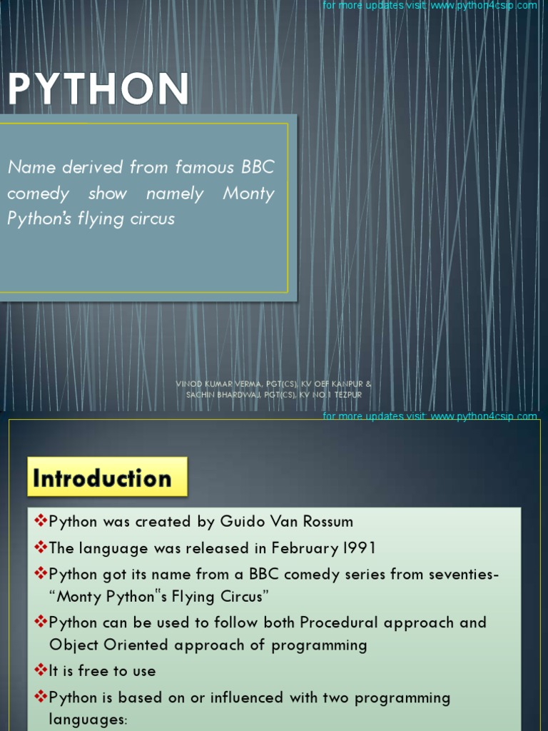 007 Python Introduction | PDF | Python (Programming Language ...