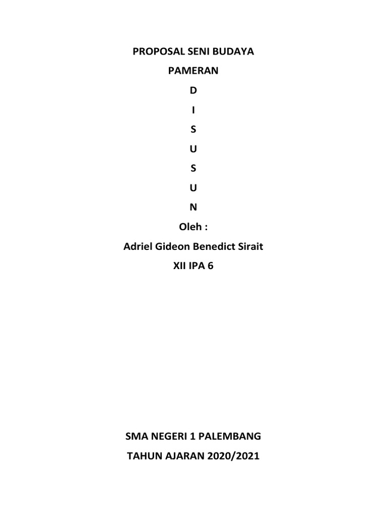 Proposal Seni Budaya Pameran | PDF