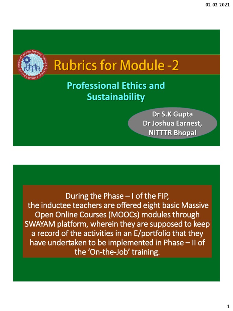 Professional Ethics and Sustainability: DR S.K Gupta DR Joshua Earnest ...