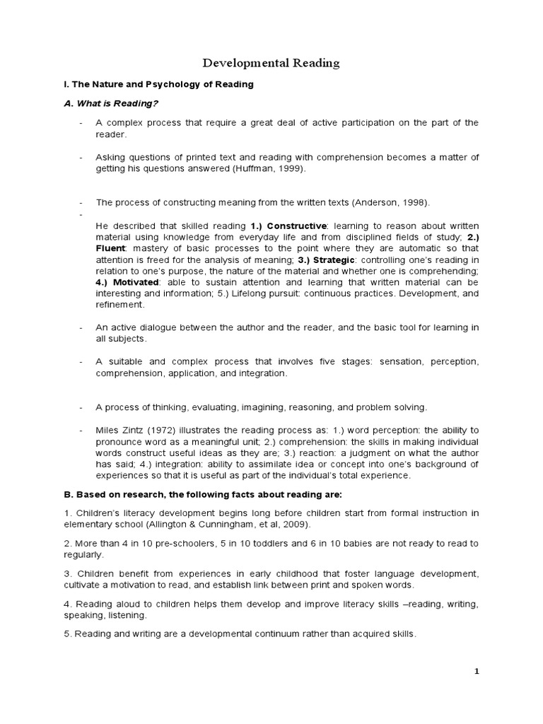 Understanding Developmental Reading | PDF | Reading Comprehension ...