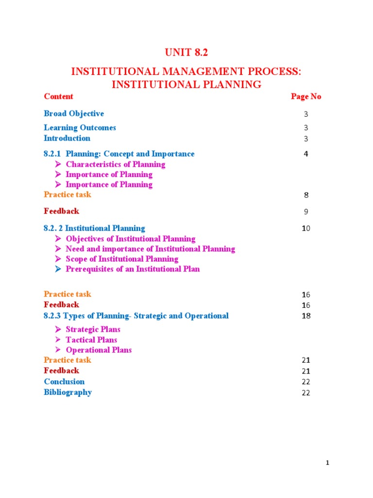 Essentials of Institutional Planning | PDF | Planning | Strategic Planning