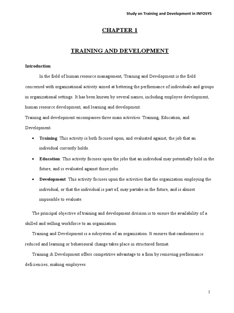 Study On Training and Development in INFOSYS | PDF | Employment ...