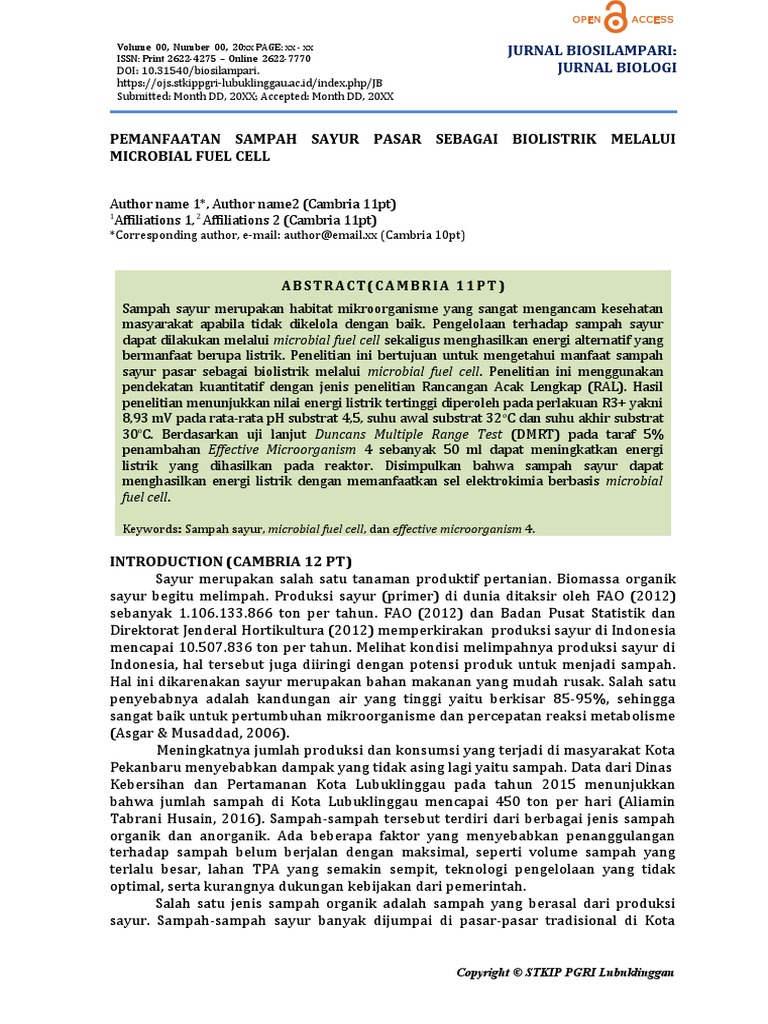 Template J. Biosilampari Eni | PDF