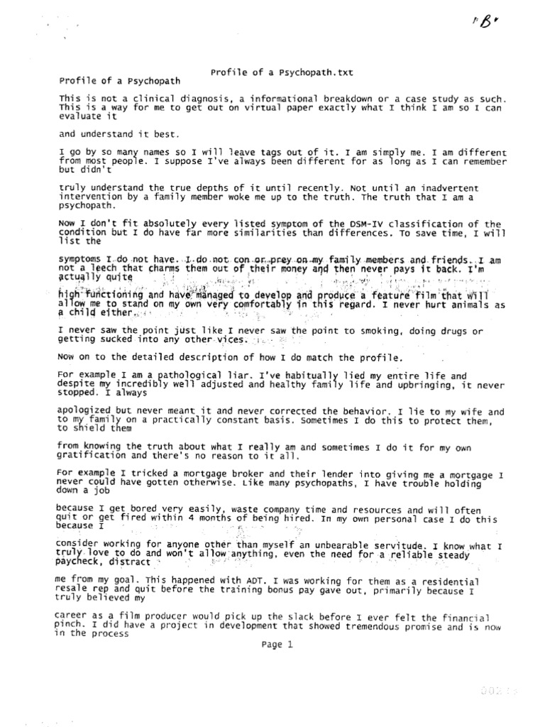 Mark Twitchell's Profile of A Psychopath | PDF