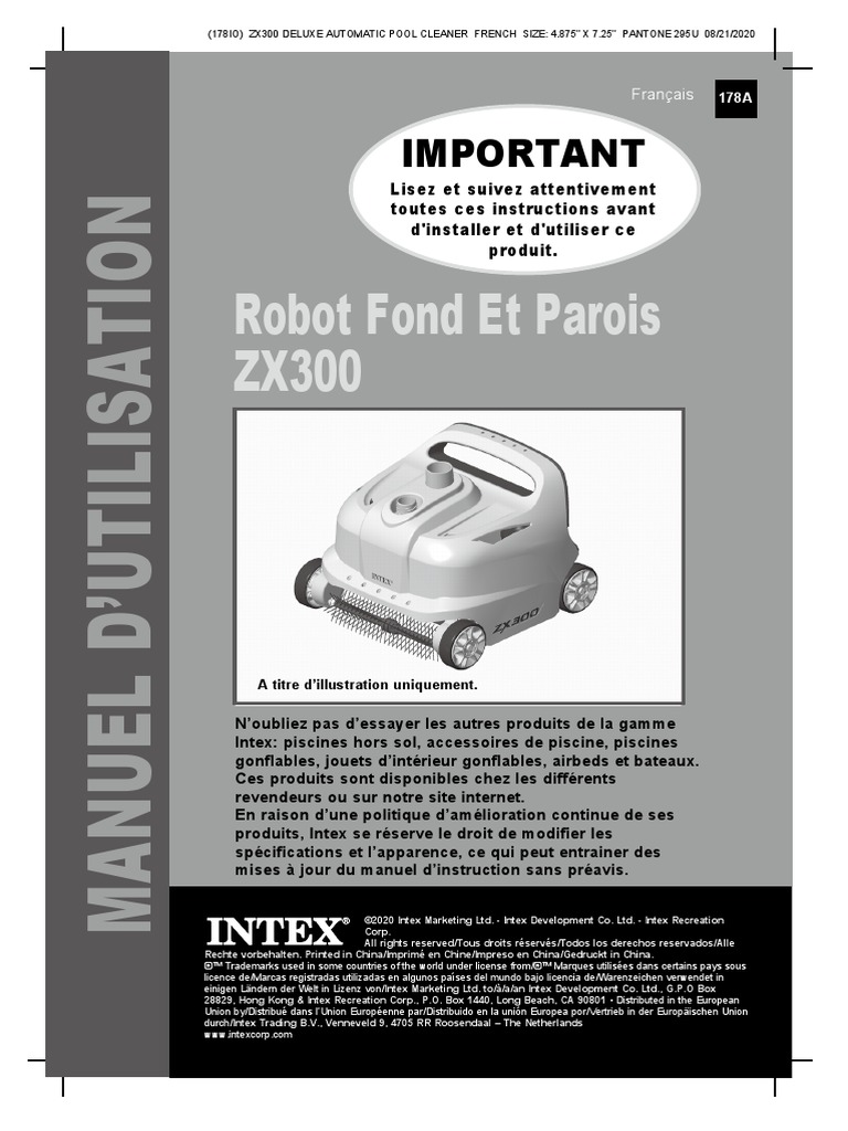 Robo Intex Zx300 | PDF | Piscine | Sécurité