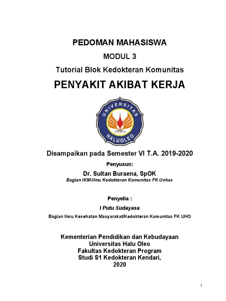 Pedoman Mhs Modul 3 Pak Kedkom FK Uho Maret 2020 | PDF