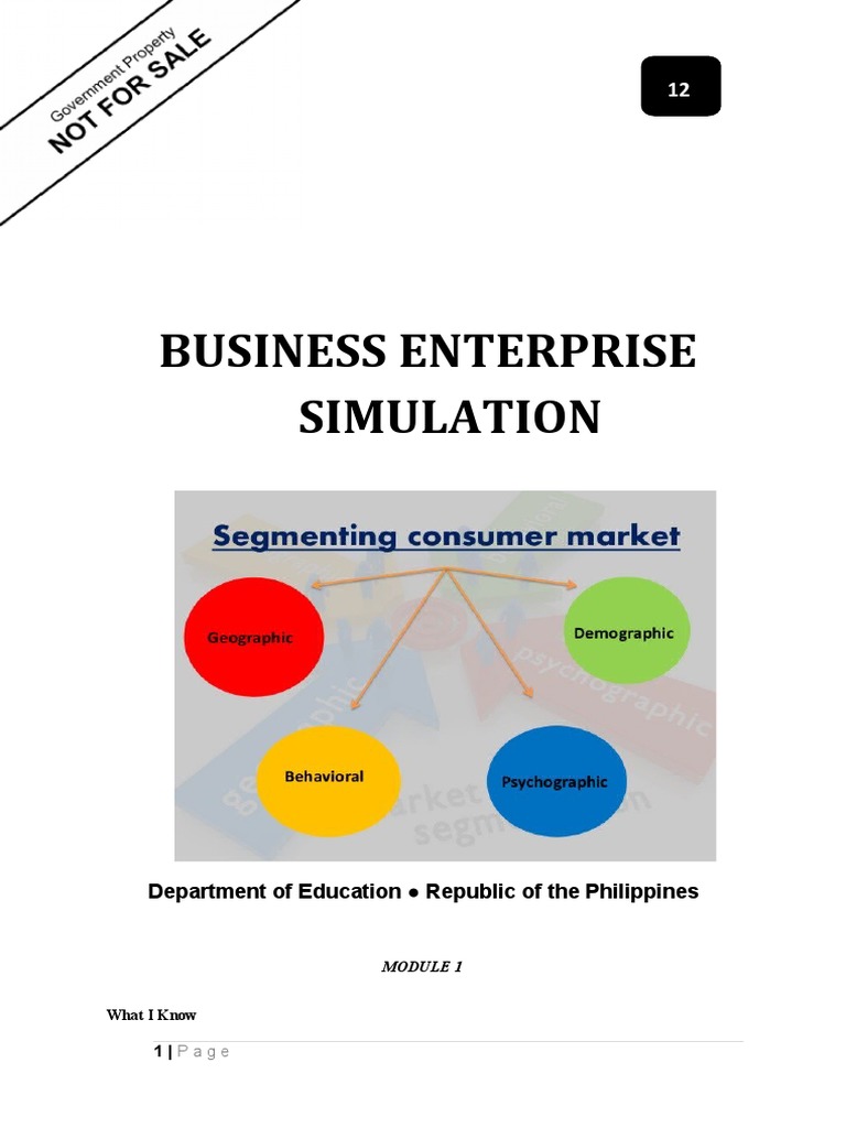 Business Enterprise Simulation: Department of Education Republic of The ...