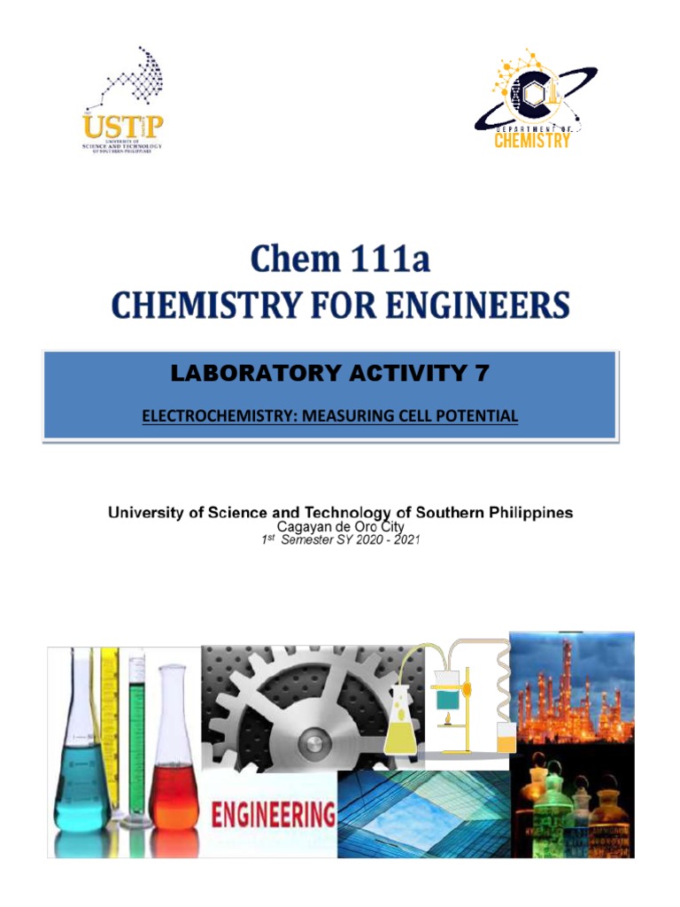 Lab Activity 7 Electrochemistry | PDF | Redox | Electrochemistry