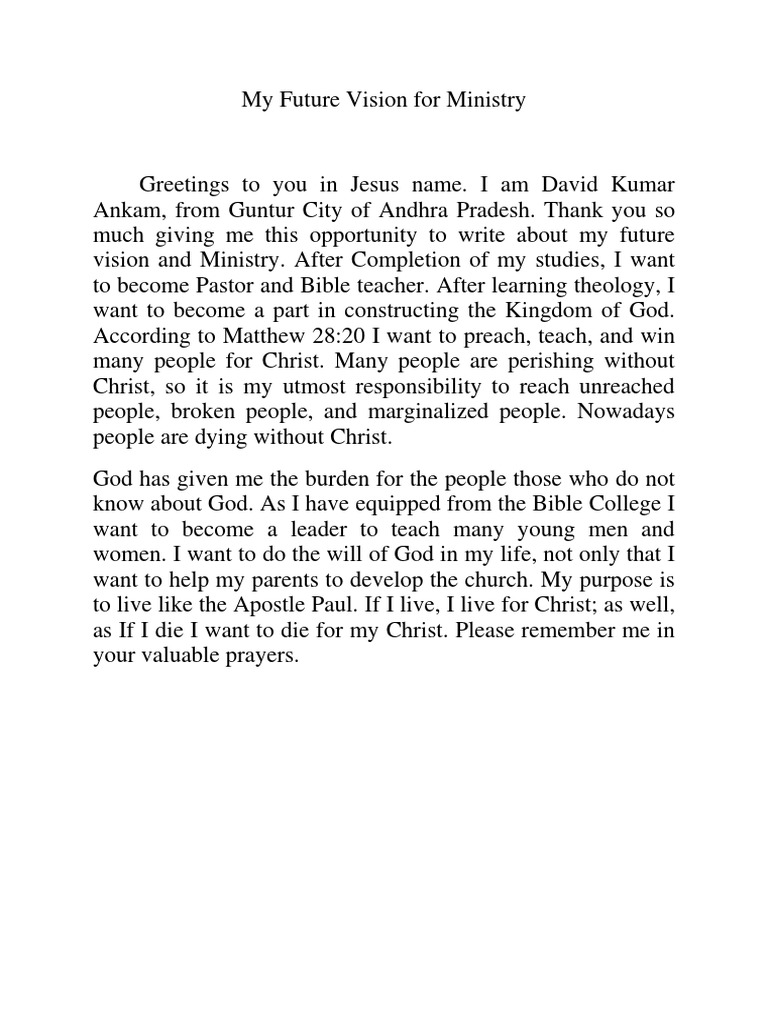 Future Vision & Ministry | PDF