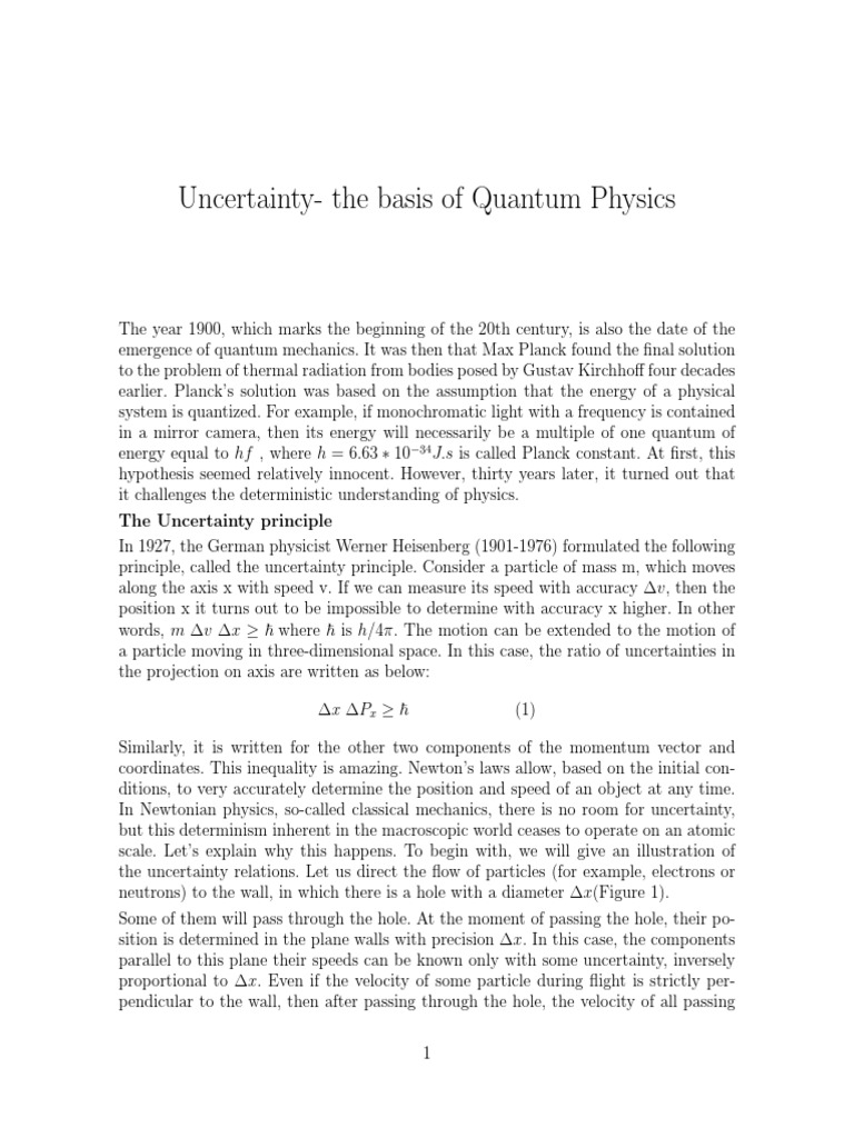 Heisenberg's Uncertainty Principle Explained | PDF | Electron | Atoms