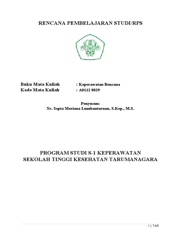 Rencana Pembelajaran Studi/Rps: Buku Mata Kuliah: Kode Mata Kuliah | PDF