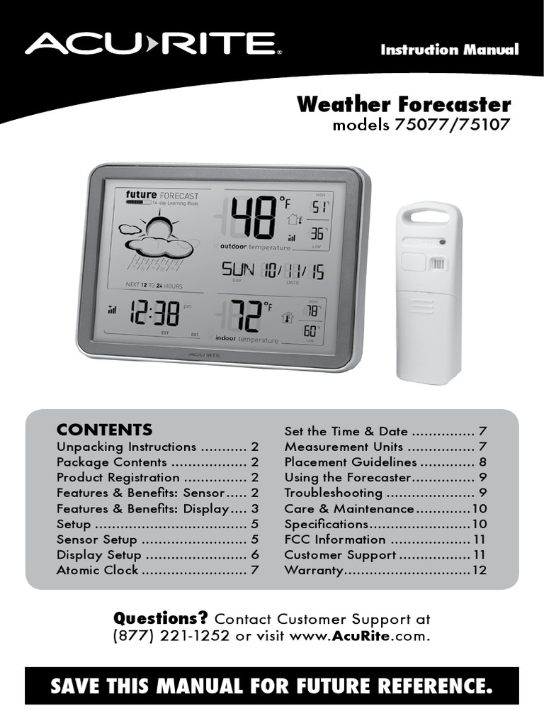 AcuRite 75077 Weather Station-Instructions | Download Free PDF ...