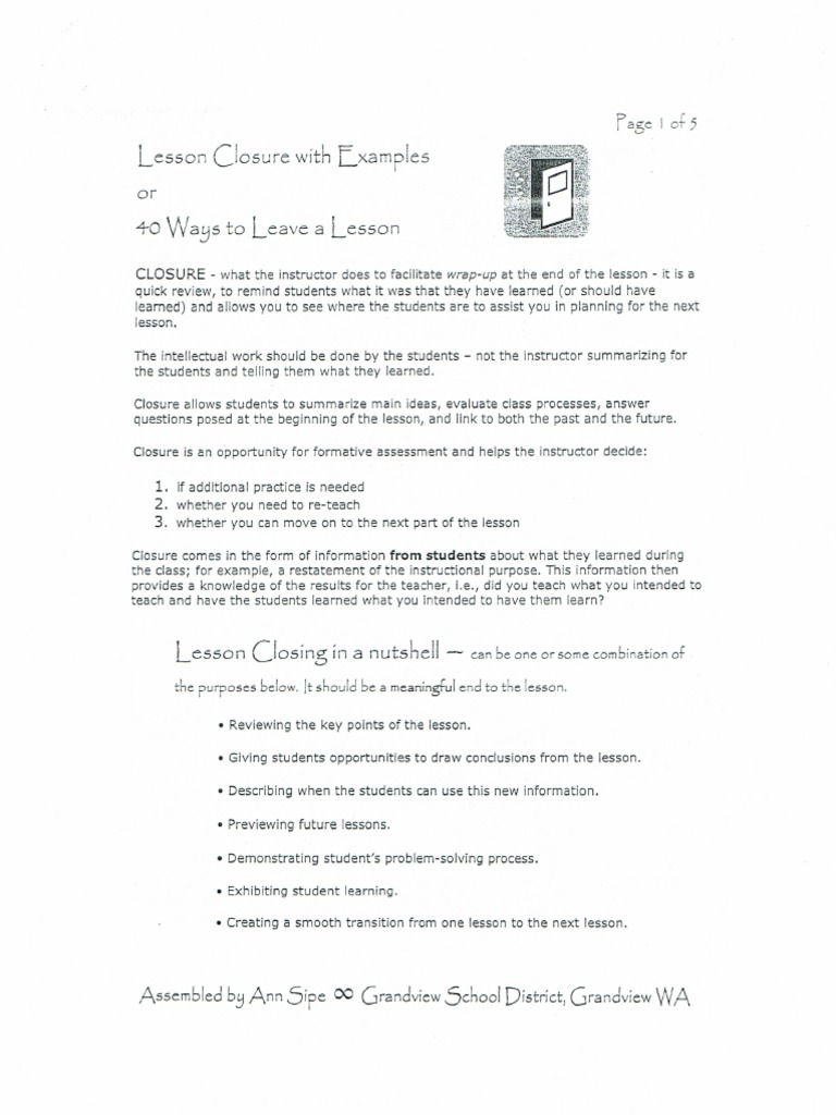 Closure Techniques | PDF | Cognition | Learning