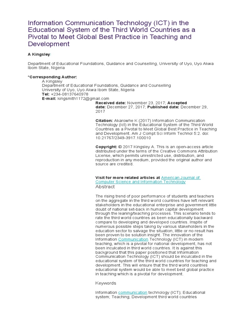 Information Communication Technology | PDF | Educational Technology ...