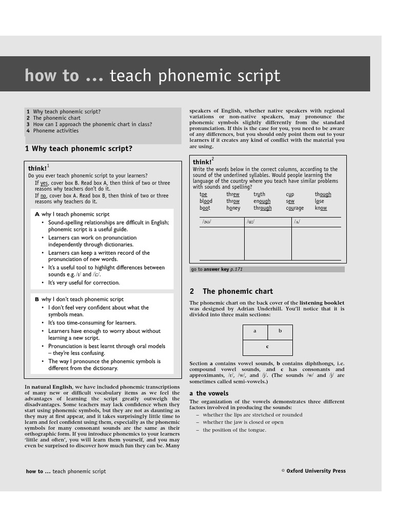 How To Teach Phonemic Script | PDF | Consonant | Phoneme