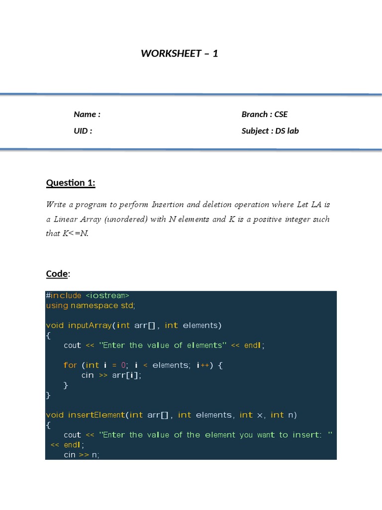 Ds Lab Worksheet 1 1 Pdf Computer Science Software Development