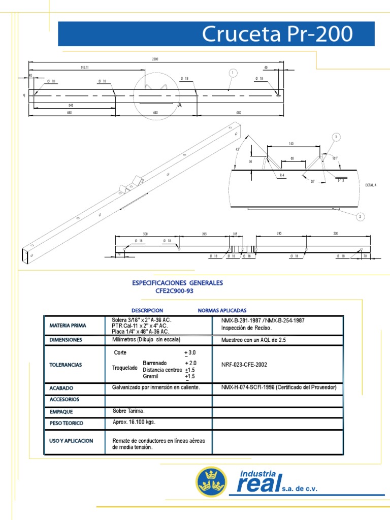 Cruceta Pr-200: Especificaciones Generales CFE2C900-93 | PDF