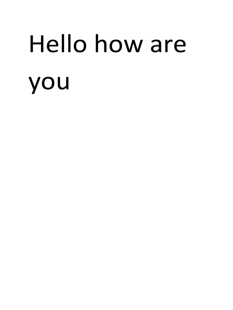 Hello How R U | PDF