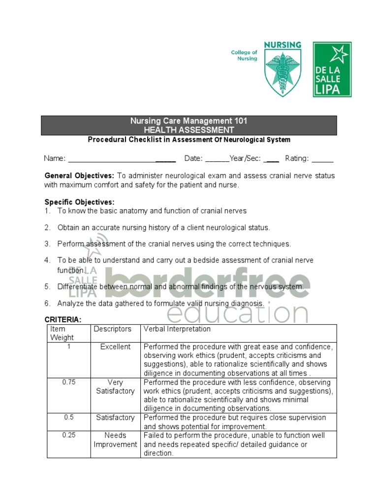 A Comprehensive Guide to Neurological Assessment: Procedures for ...