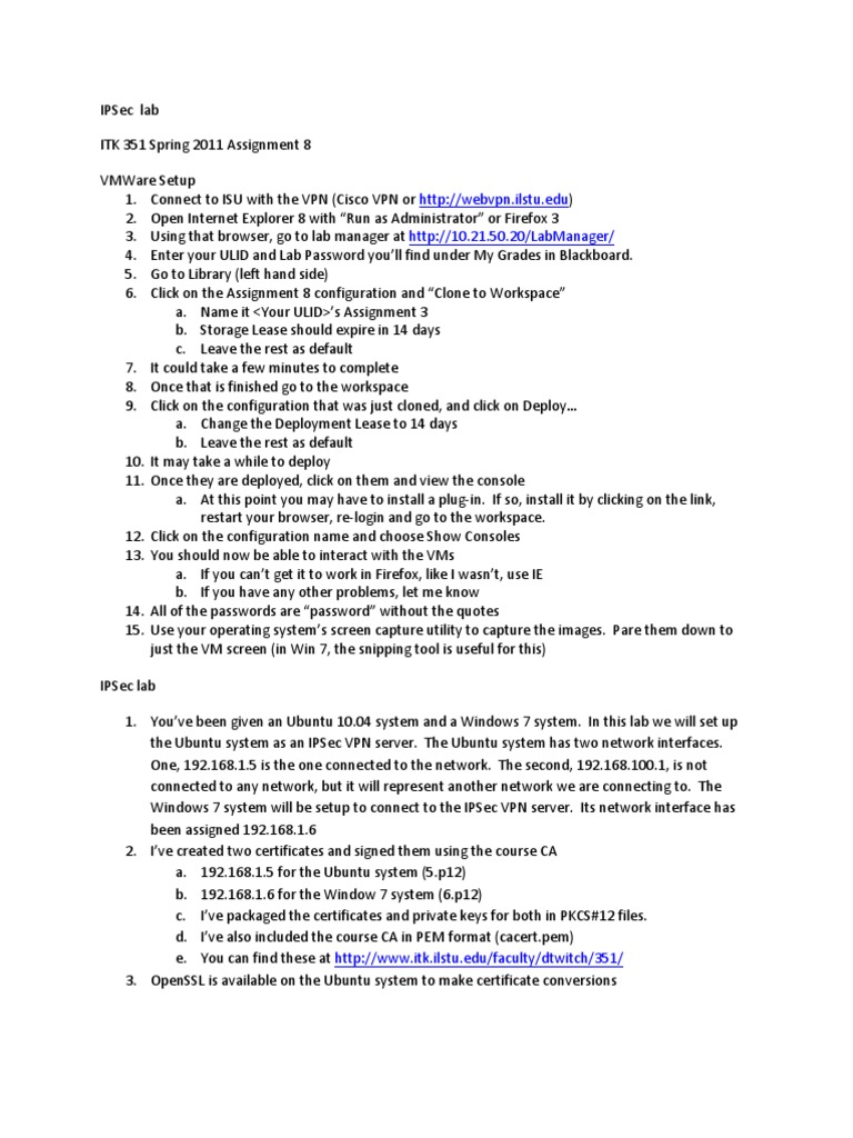 IPSec Lab | Download Free PDF | Sudo | Computer Networking