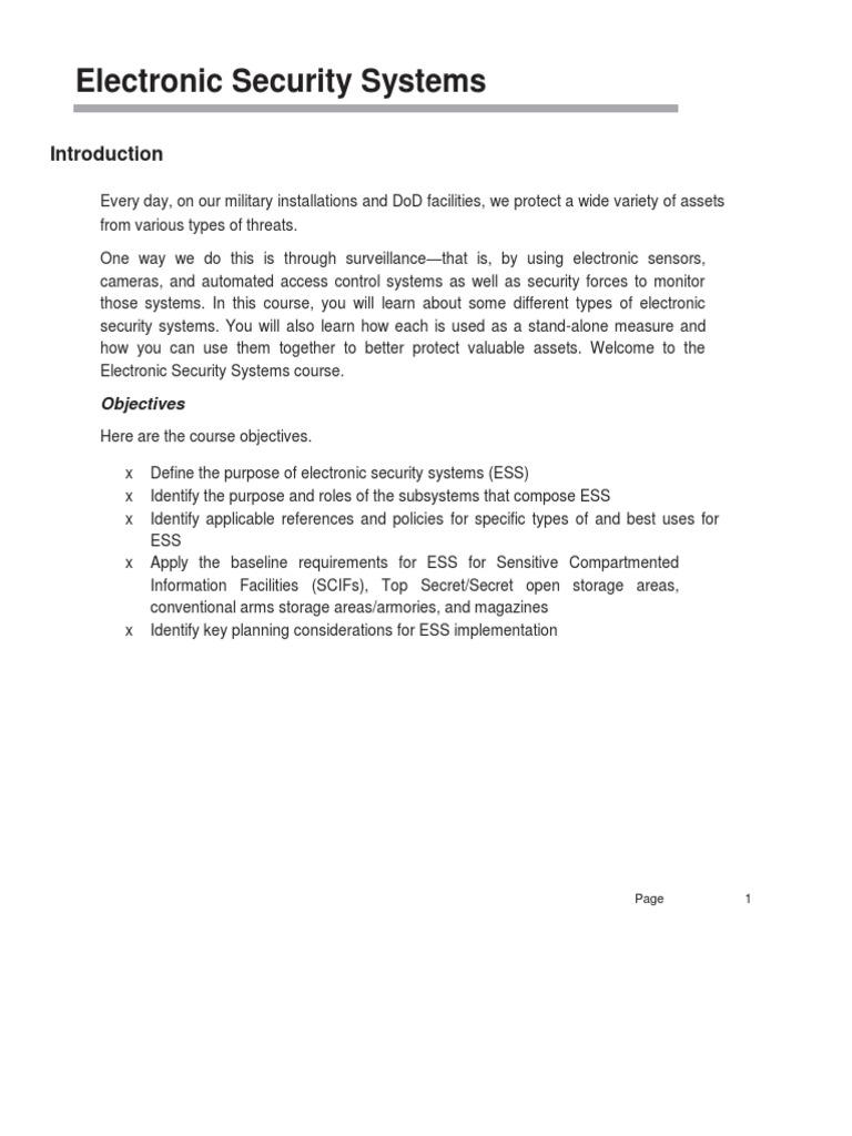 Electronic Security System Ess | PDF | Security Alarm | Access Control