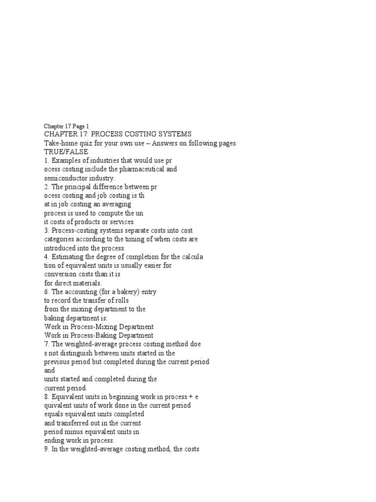 Rei - Process Costing | PDF | Inventory