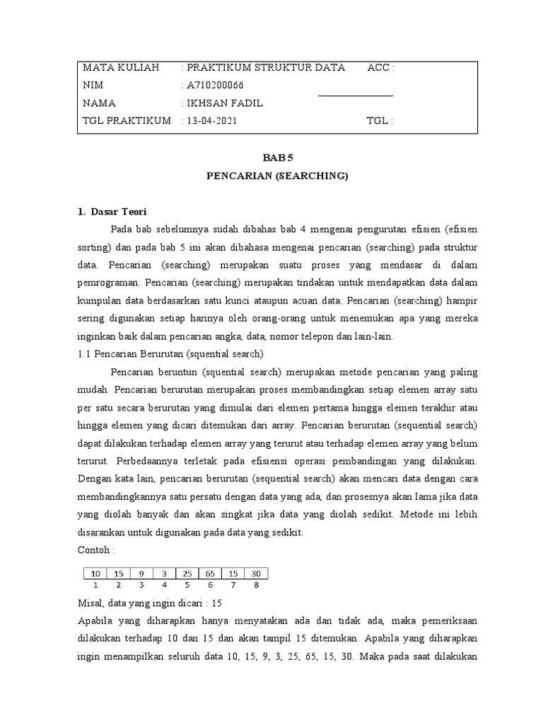 Praktikum Struktur Data Bab 5 | PDF