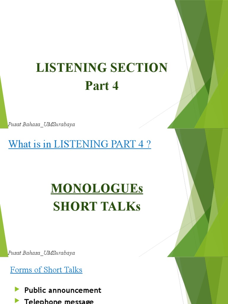 TOEIC Listening - Part 4 | PDF | Hotel | Communication
